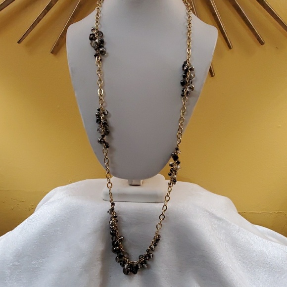 LOFT | Jewelry | New Loft Gold Dangle Cluster Bead Necklace 753 | Poshmark